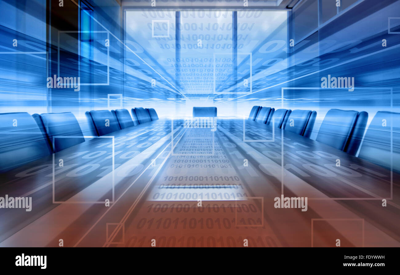 projection of digital meeting room, modern office Stock Photo - Alamy