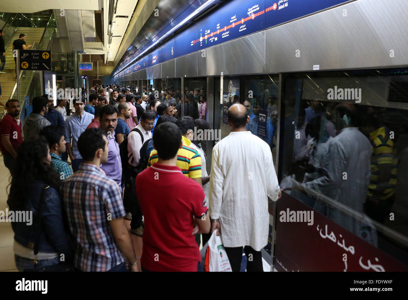 Dubai metro crowd hi-res stock photography and images - Alamy
