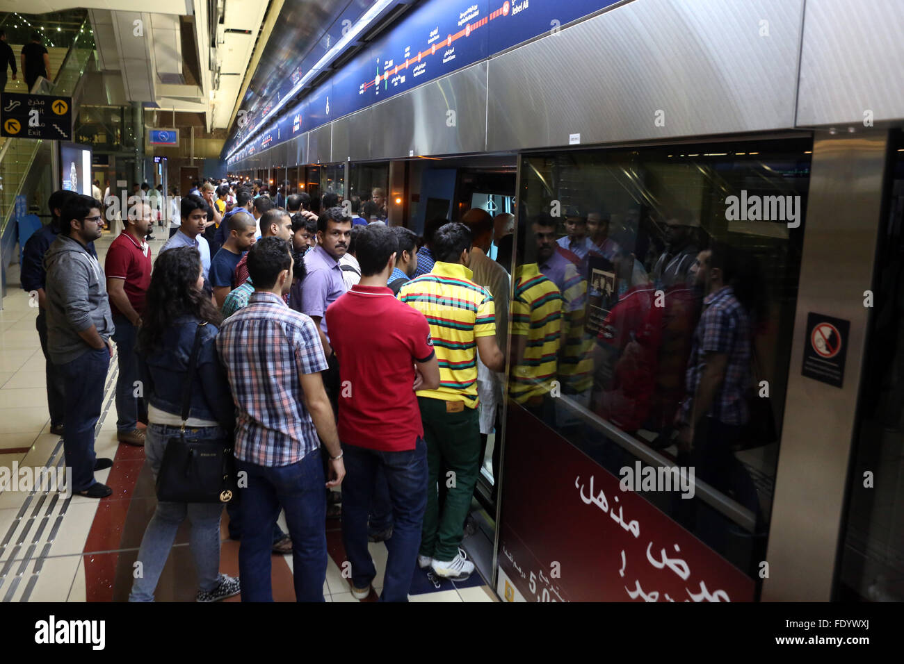 Dubai, United Arab Emirates, people go into a subway Stock Photo - Alamy