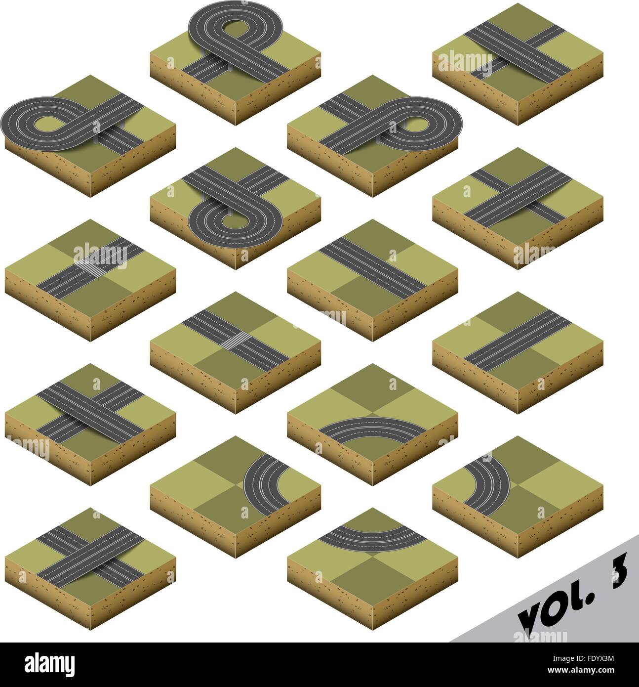 Road Map Kit isometric Stock Vector Image & Art - Alamy