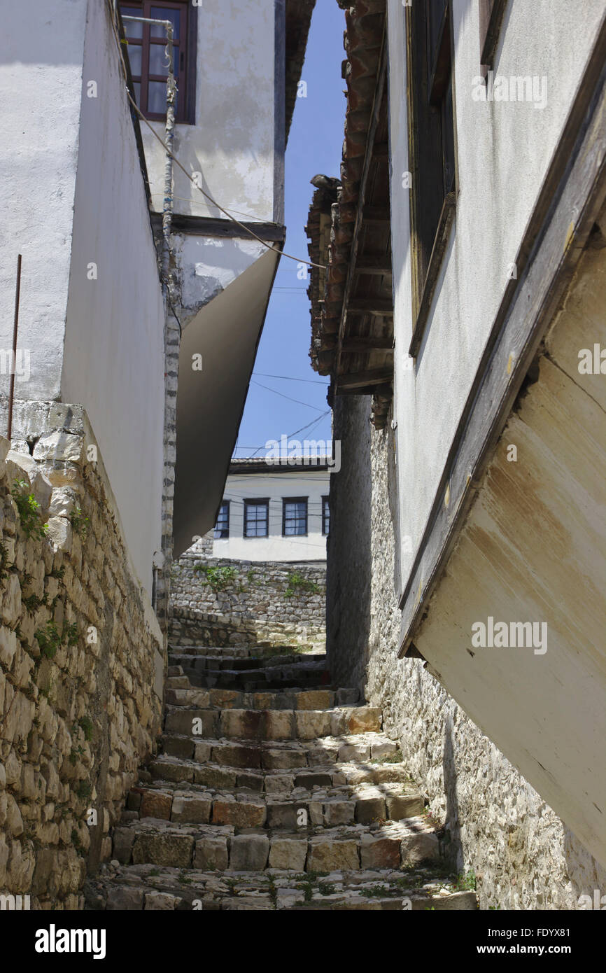 Stairs between ottoman houses in Kala, the castle of the white city ...