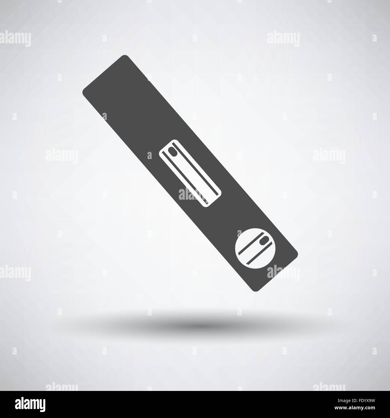 Construction level icon on gray background with round shadow. Vector ...