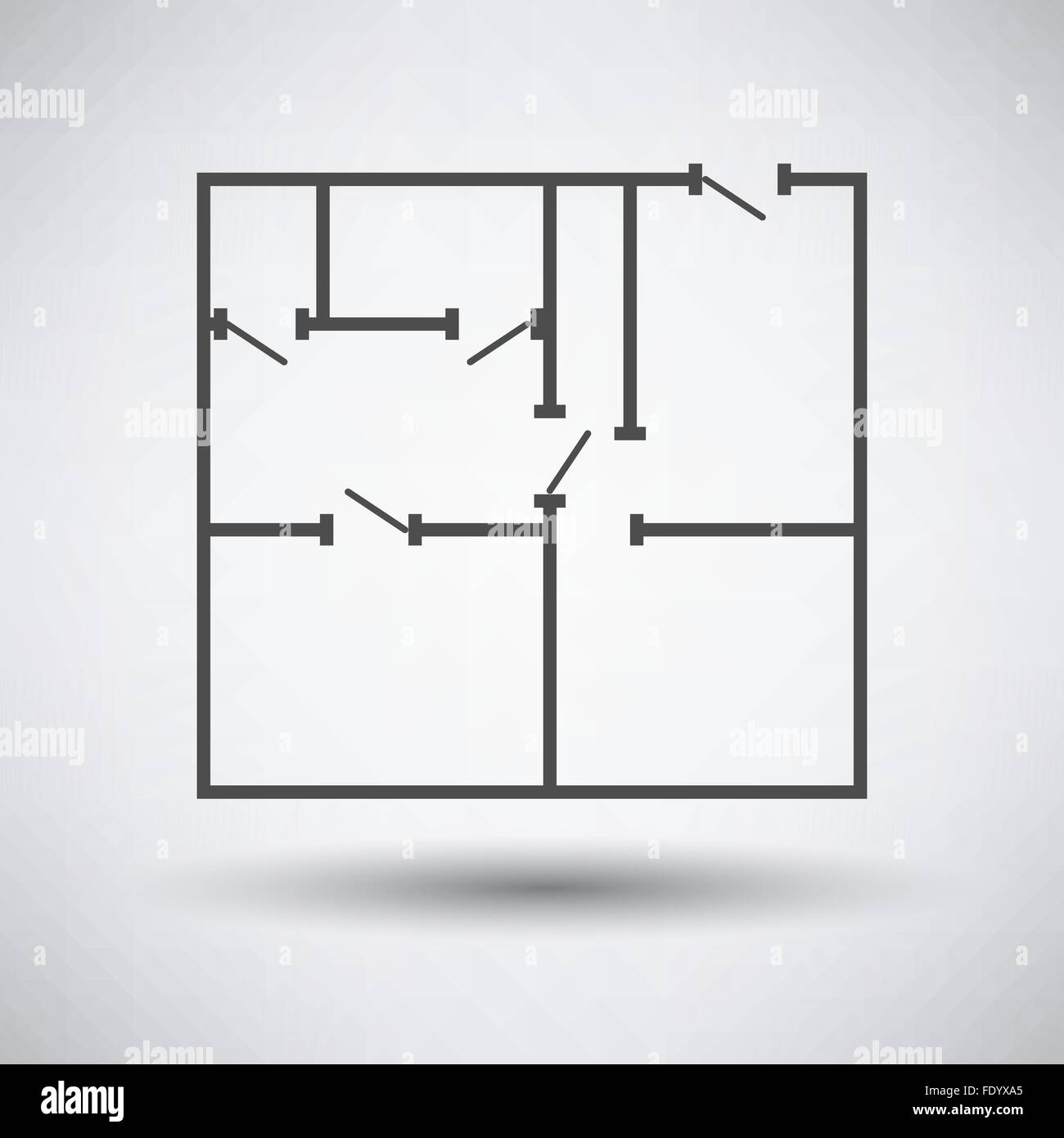 Flat plan icon on gray background with round shadow. Vector ...