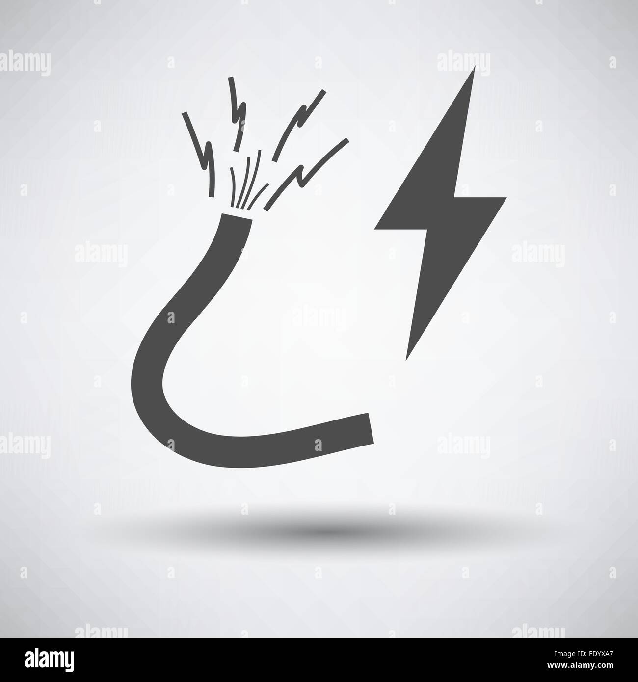 Wire icon on gray background with round shadow. Vector illustration ...