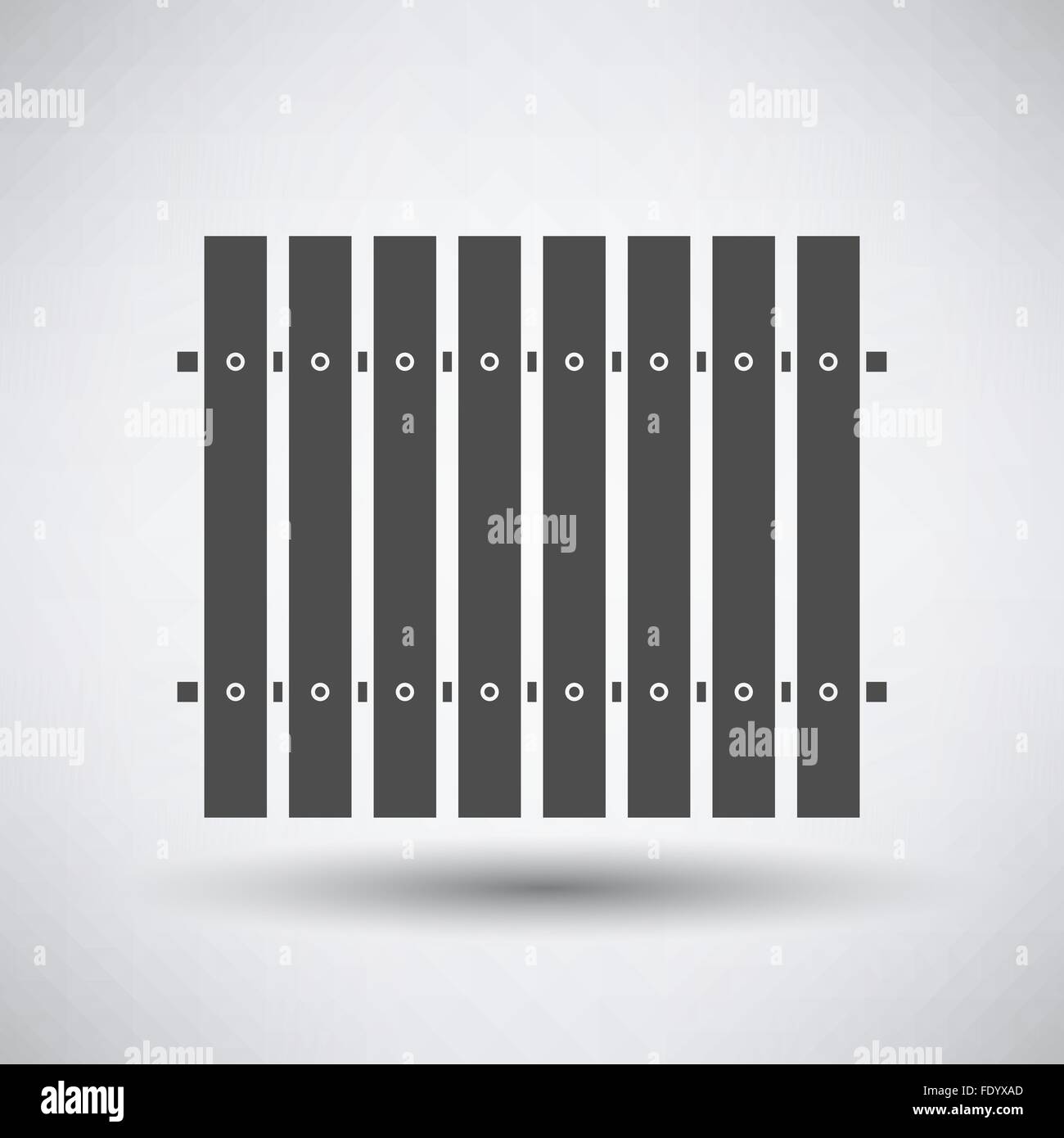 Construction fence icon on gray background with round shadow. Vector ...