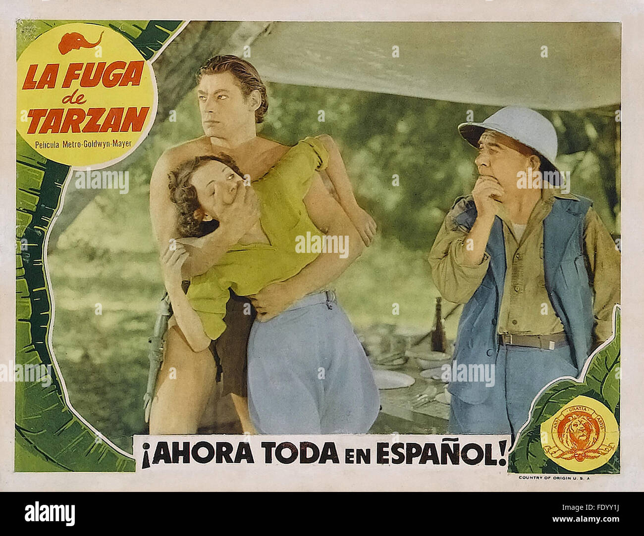Tarzan Escapes - Spanish Movie Poster Stock Photo - Alamy