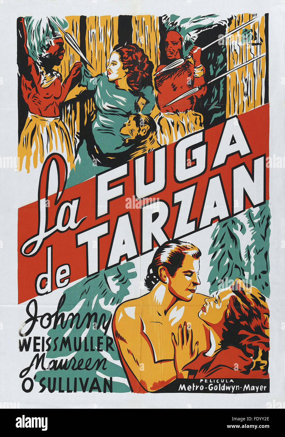 Tarzan Escapes - Spanish Movie Poster Stock Photo - Alamy