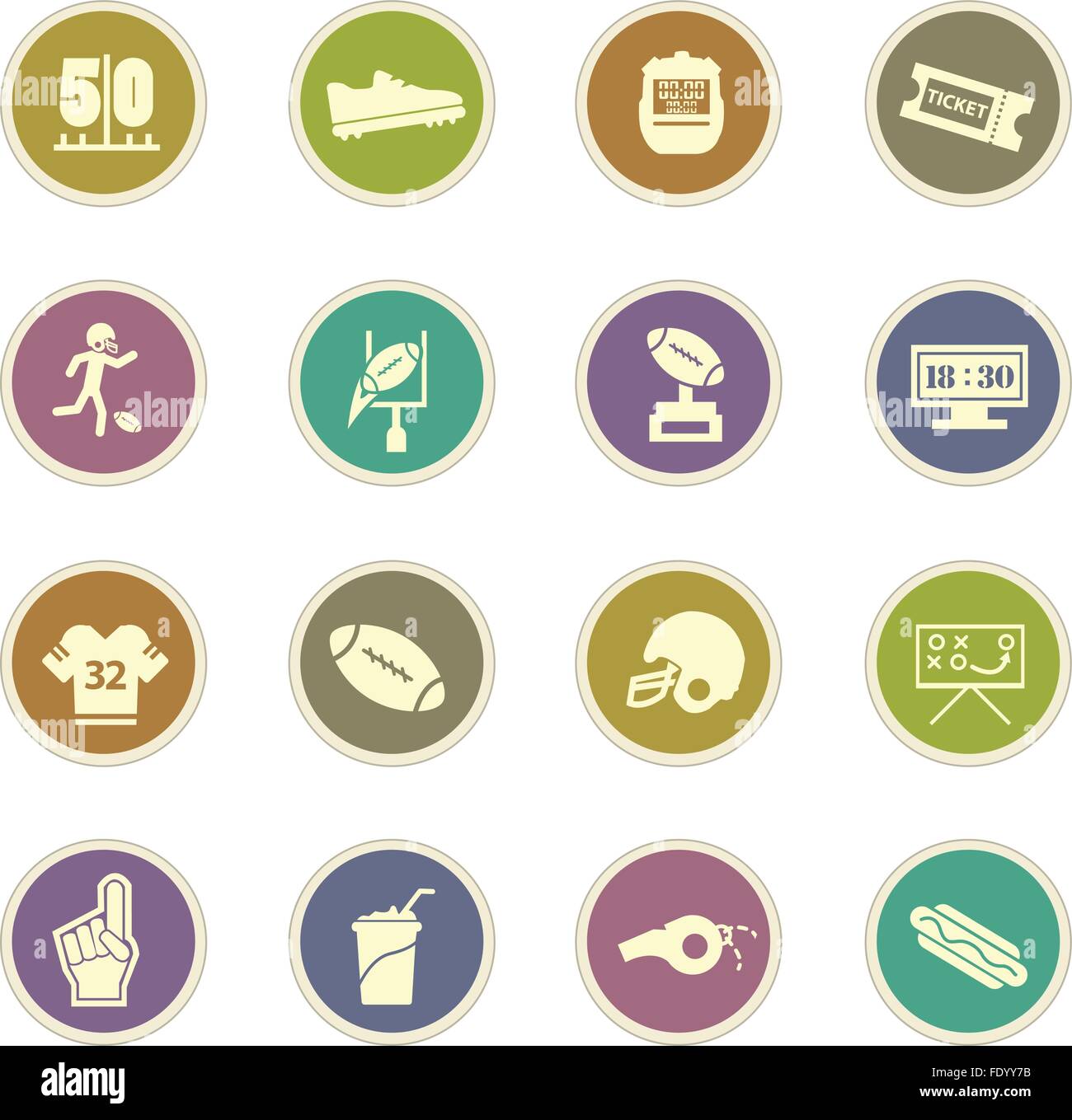 American Football Icons Stock Vector Image & Art - Alamy