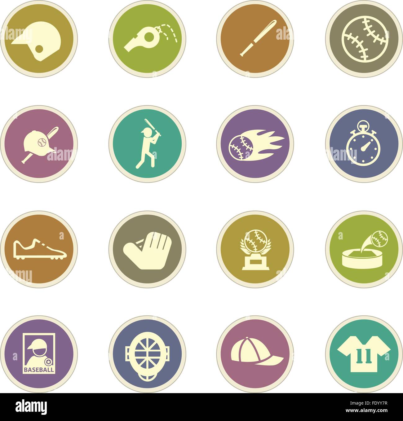 Baseball Icon set Stock Vector Image & Art - Alamy