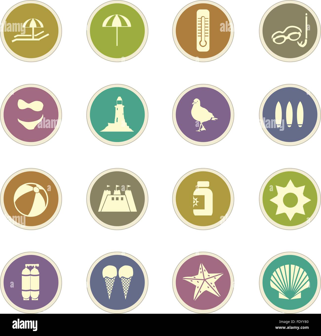 Beach icon set Stock Vector Image & Art - Alamy