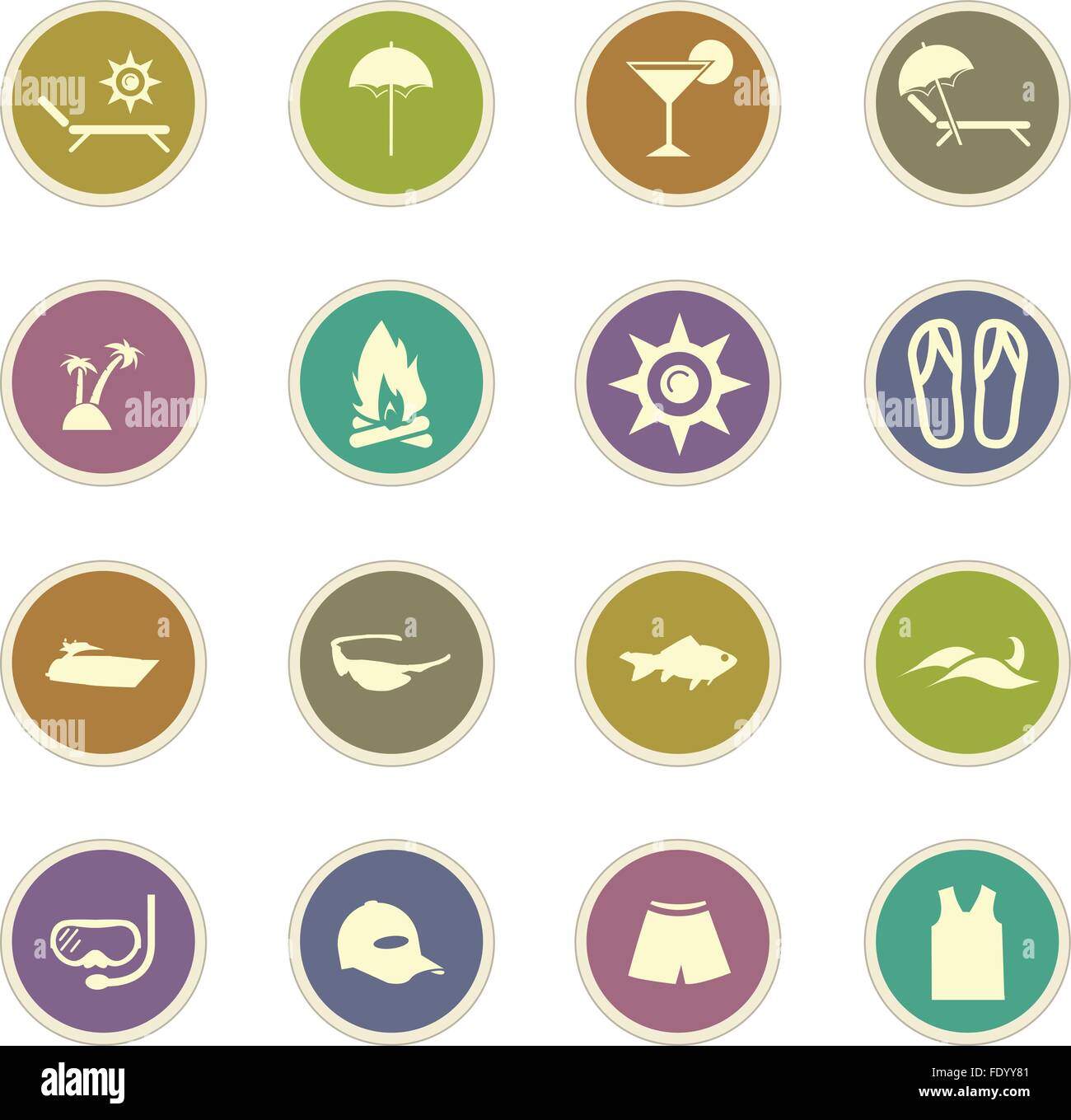 Beach icon set Stock Vector Image & Art - Alamy