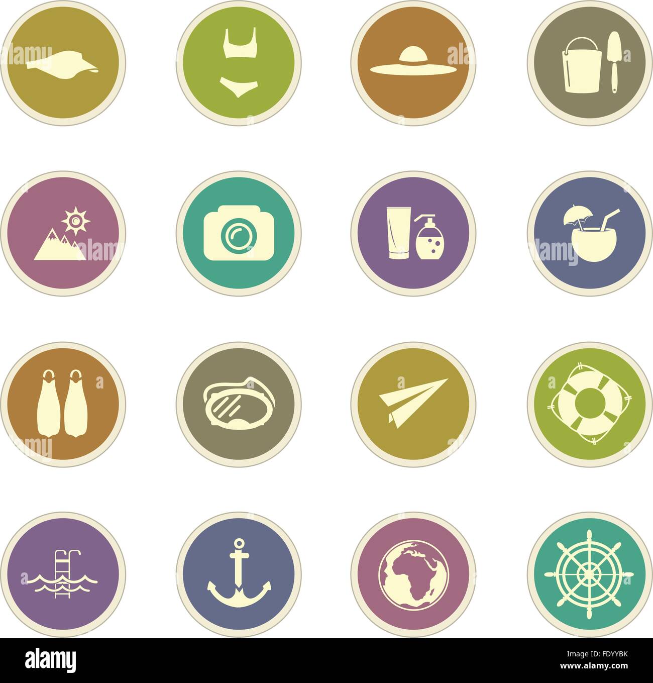 Beach icon set Stock Vector Image & Art - Alamy