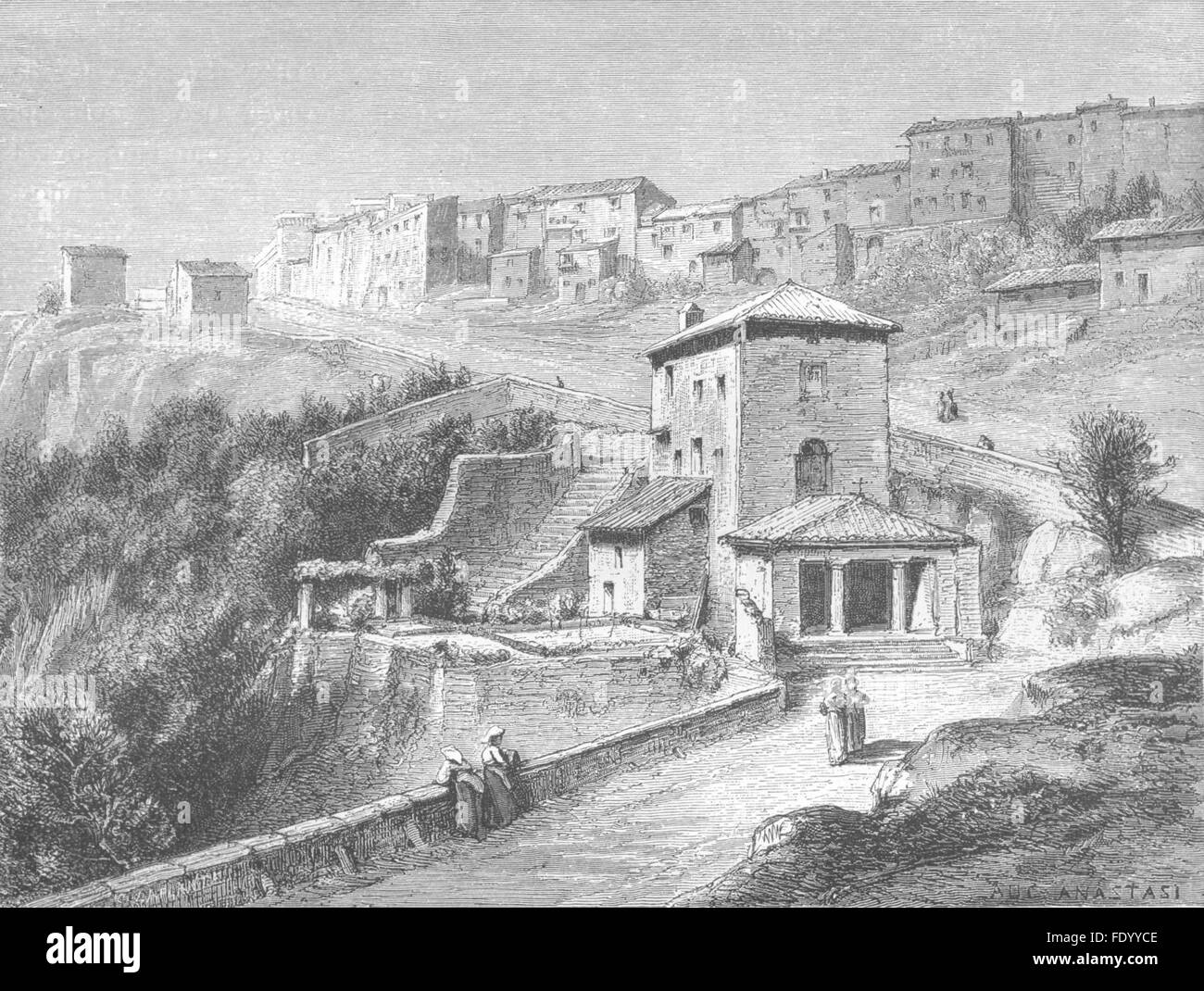 ITALY: The Salita of Marino, antique print 1872 Stock Photo - Alamy
