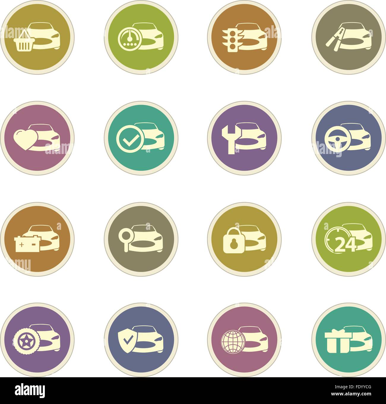 Car service icons set Stock Vector Image & Art - Alamy