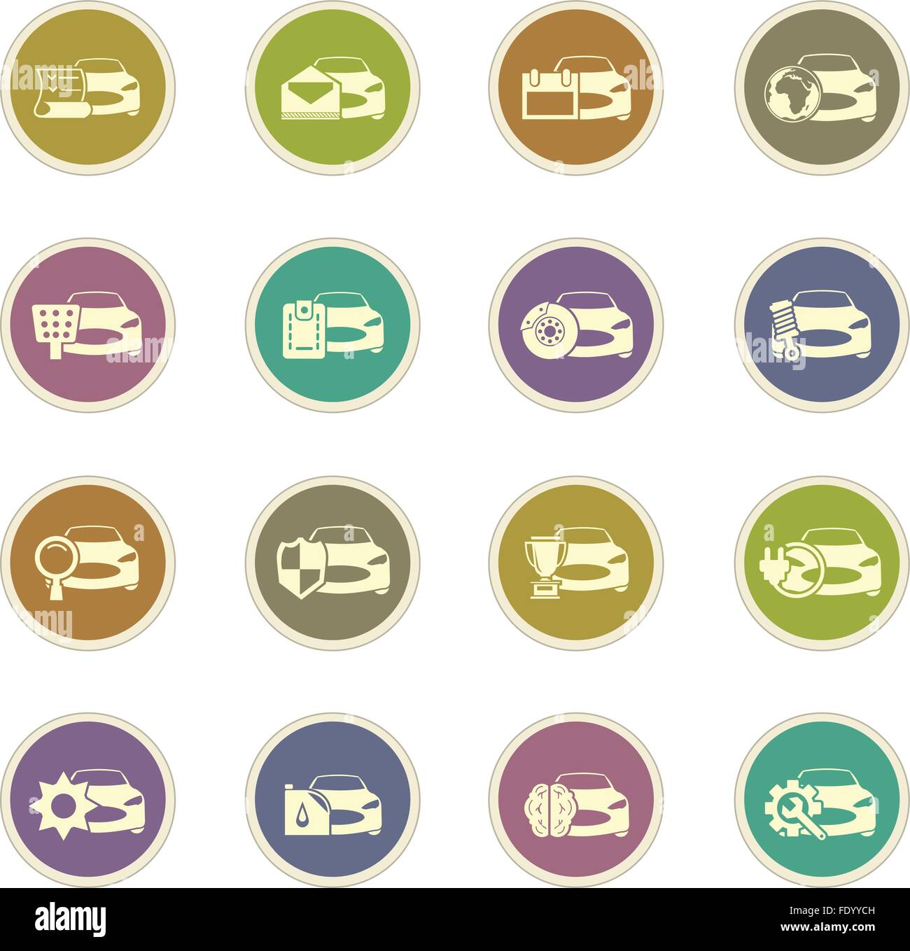 Car service icons set Stock Vector Image & Art - Alamy