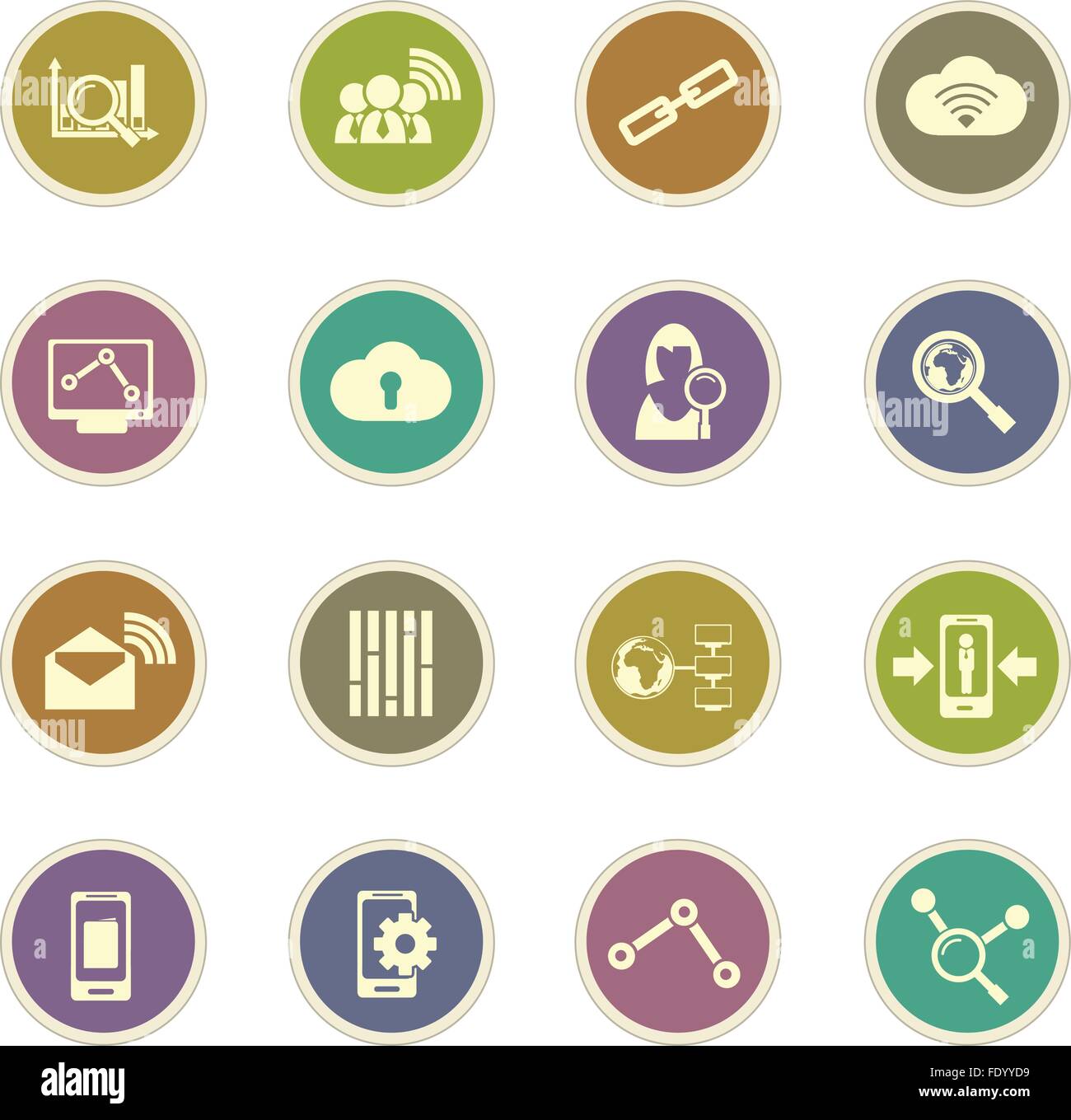 Data analytic and social network icons Stock Vector Image & Art - Alamy