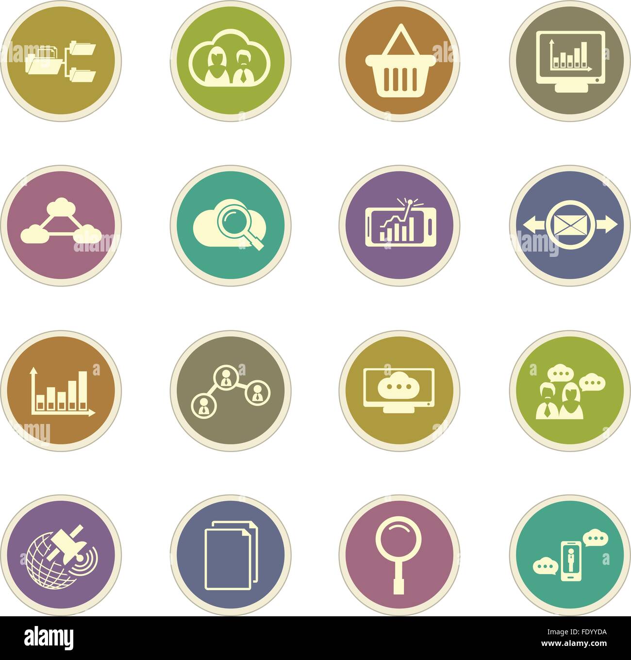 Data analytic and social network icons Stock Vector Image & Art - Alamy