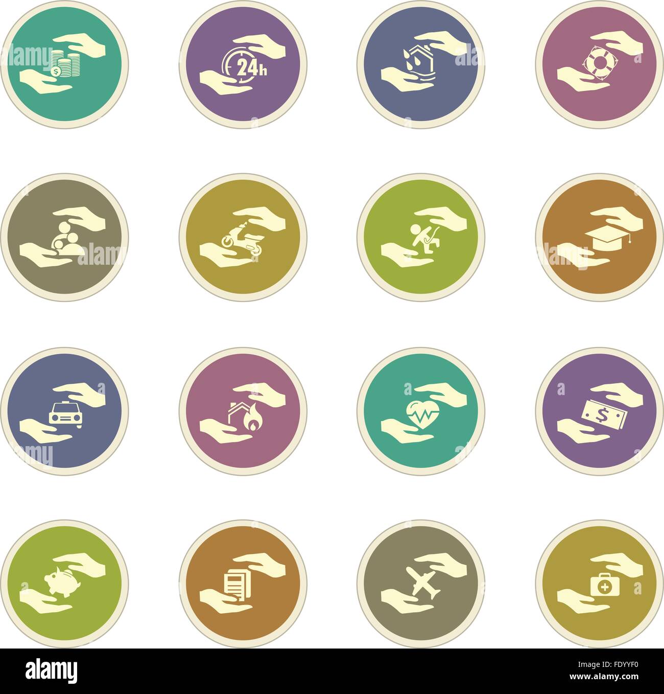 Insurance hands icons Stock Vector Image & Art - Alamy