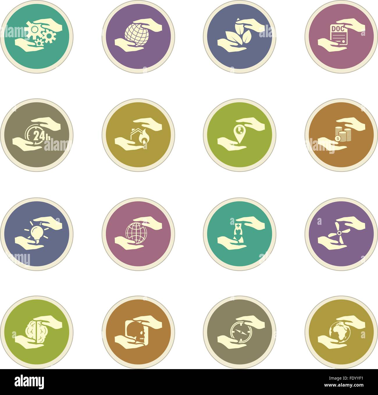 Insurance hands icons Stock Vector Image & Art - Alamy