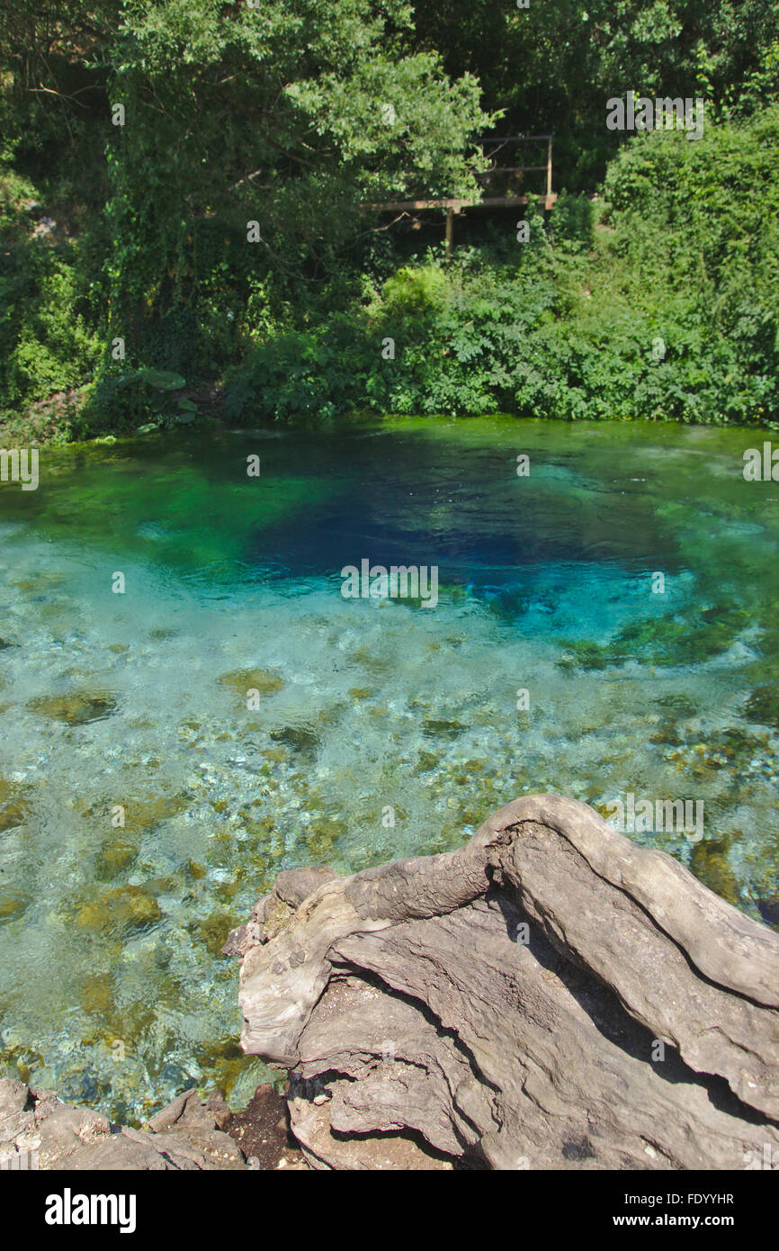Blue Eye Spring (Syri i Kalter), colorful karst spring in southern ...