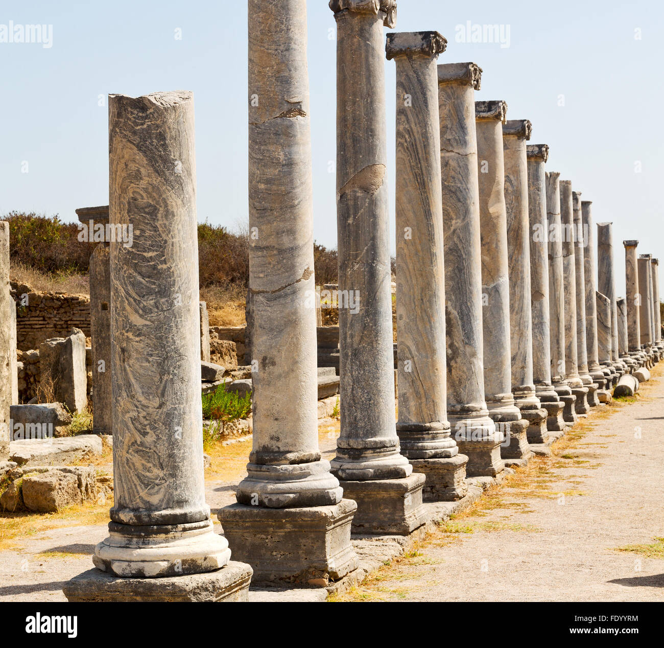 old construction in asia turkey the column and the roman temple Stock ...