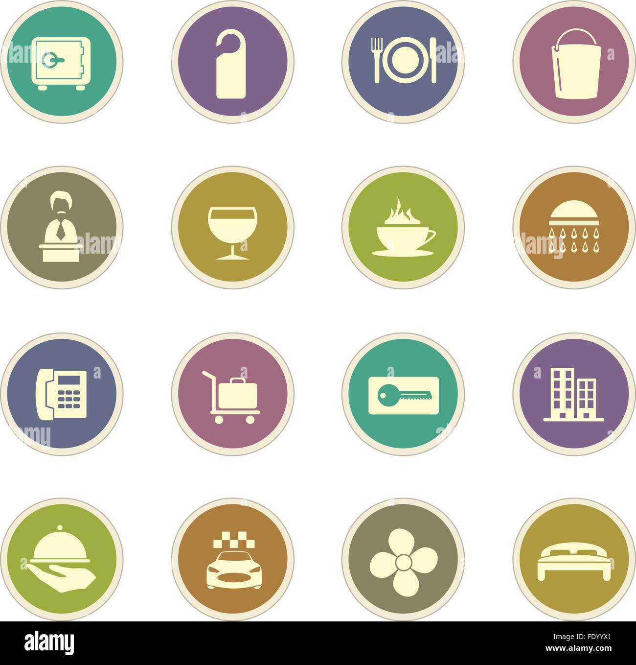 Hotel room icons set Stock Vector Image & Art - Alamy