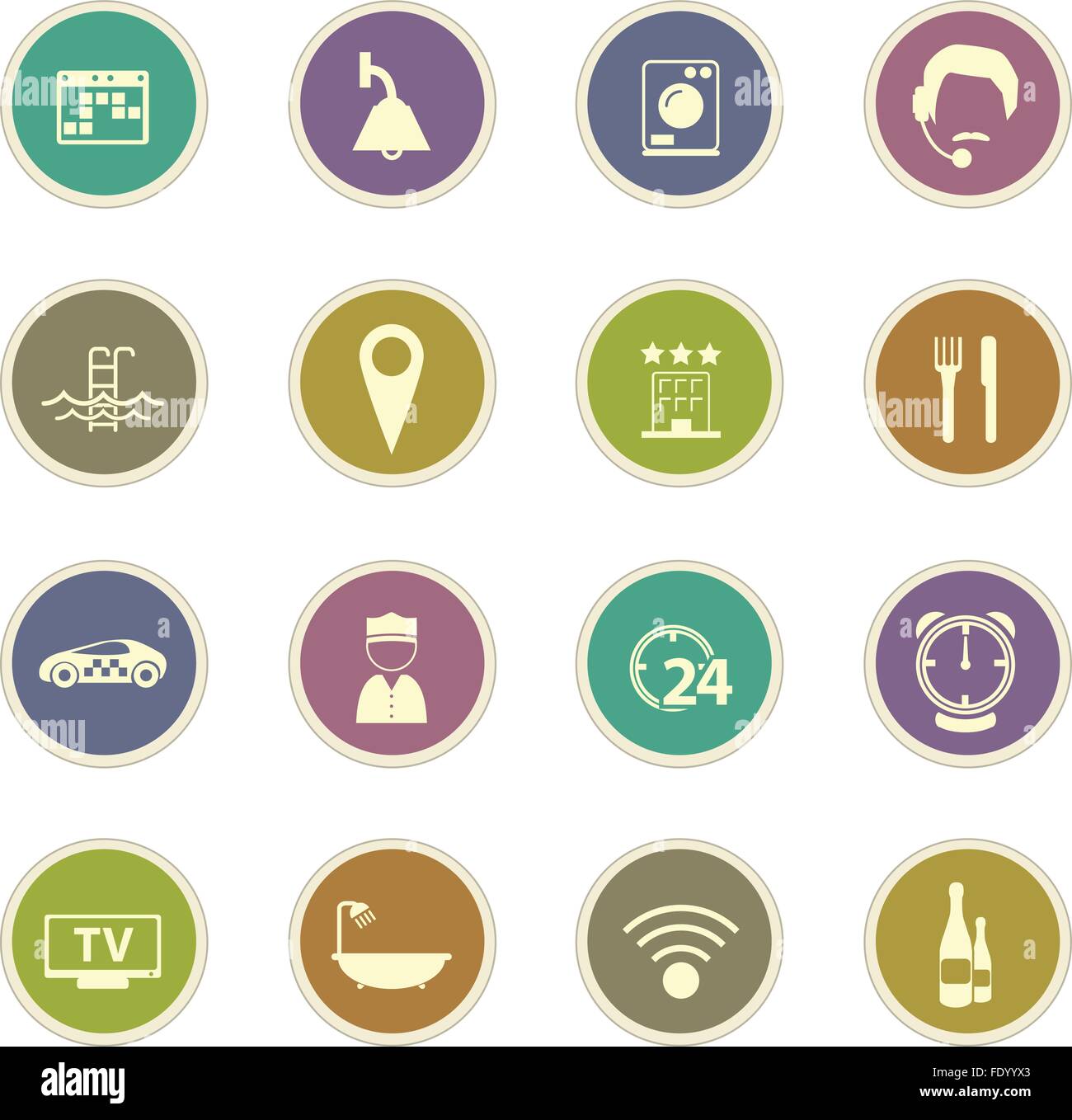 Hotel room icons set Stock Vector Image & Art - Alamy
