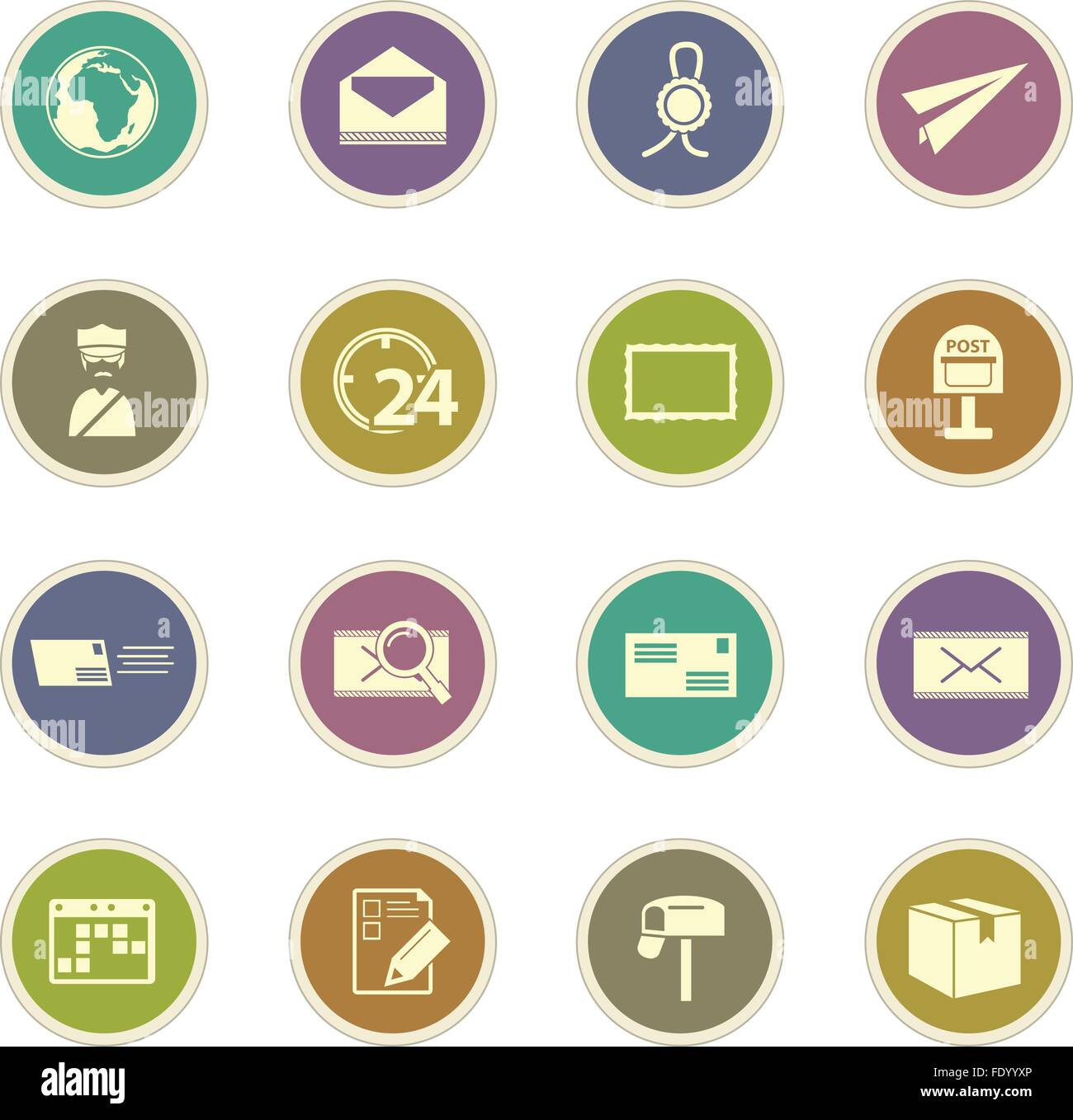 Post service icons set Stock Vector Image & Art - Alamy