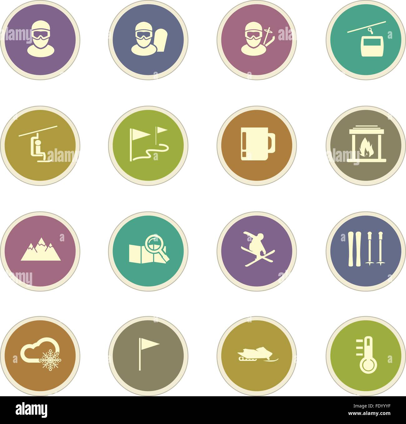 Skiing in mountain forest Stock Vector Images - Alamy