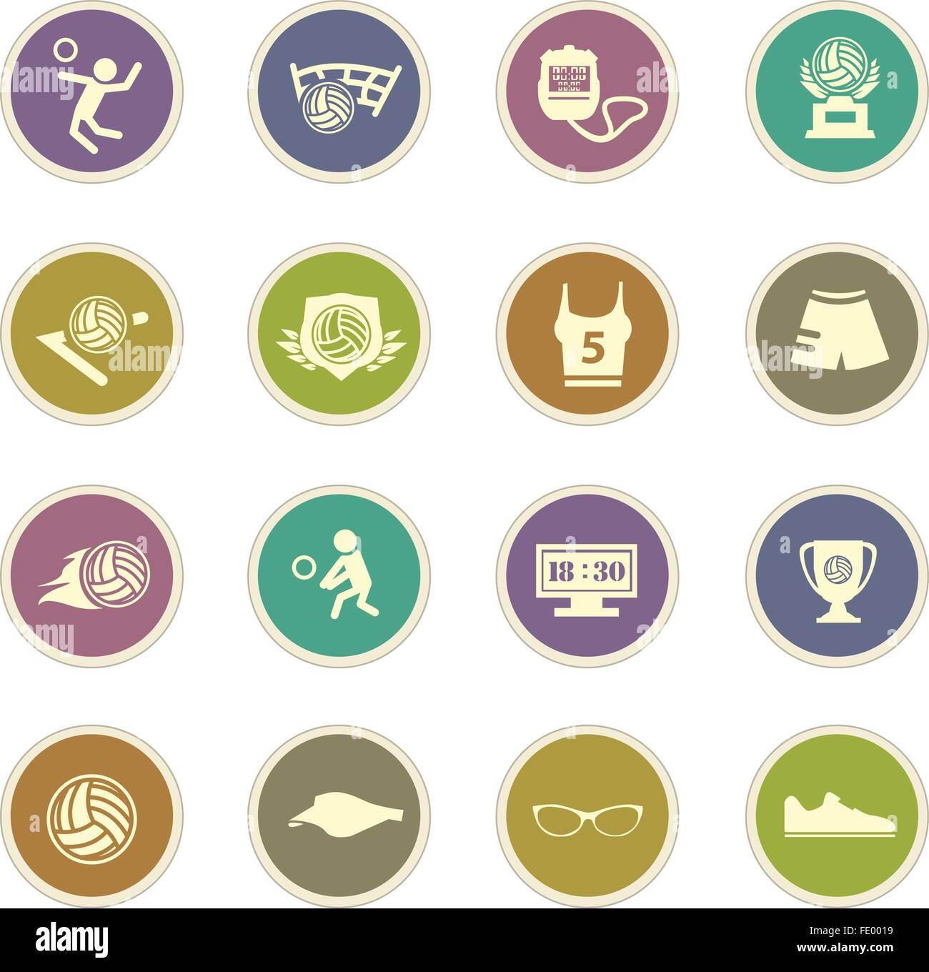 Volleyball icon set Stock Vector Image & Art - Alamy