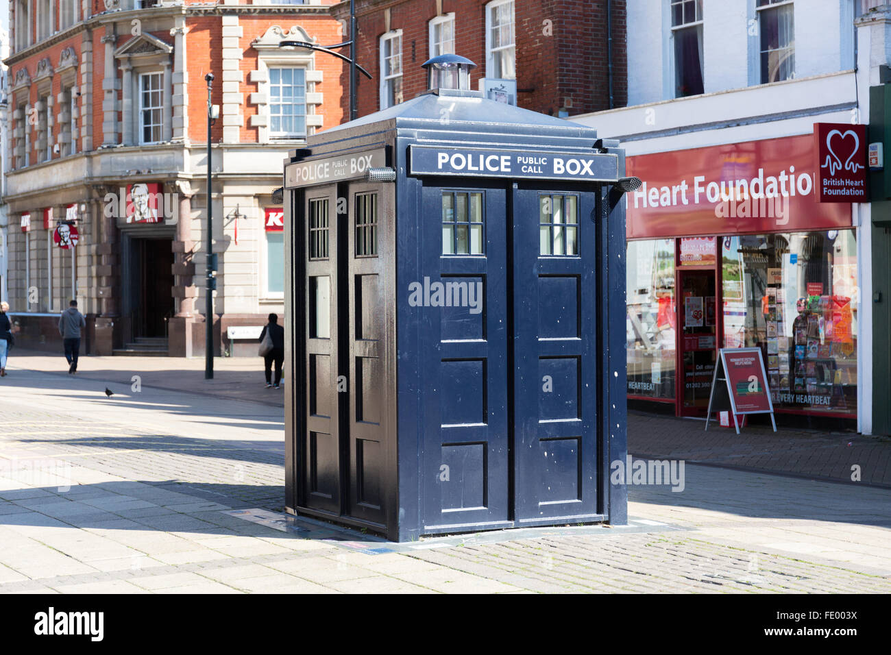 Doctor Who Tardis police box in Boscome Bournemouth Stock Photo - Alamy