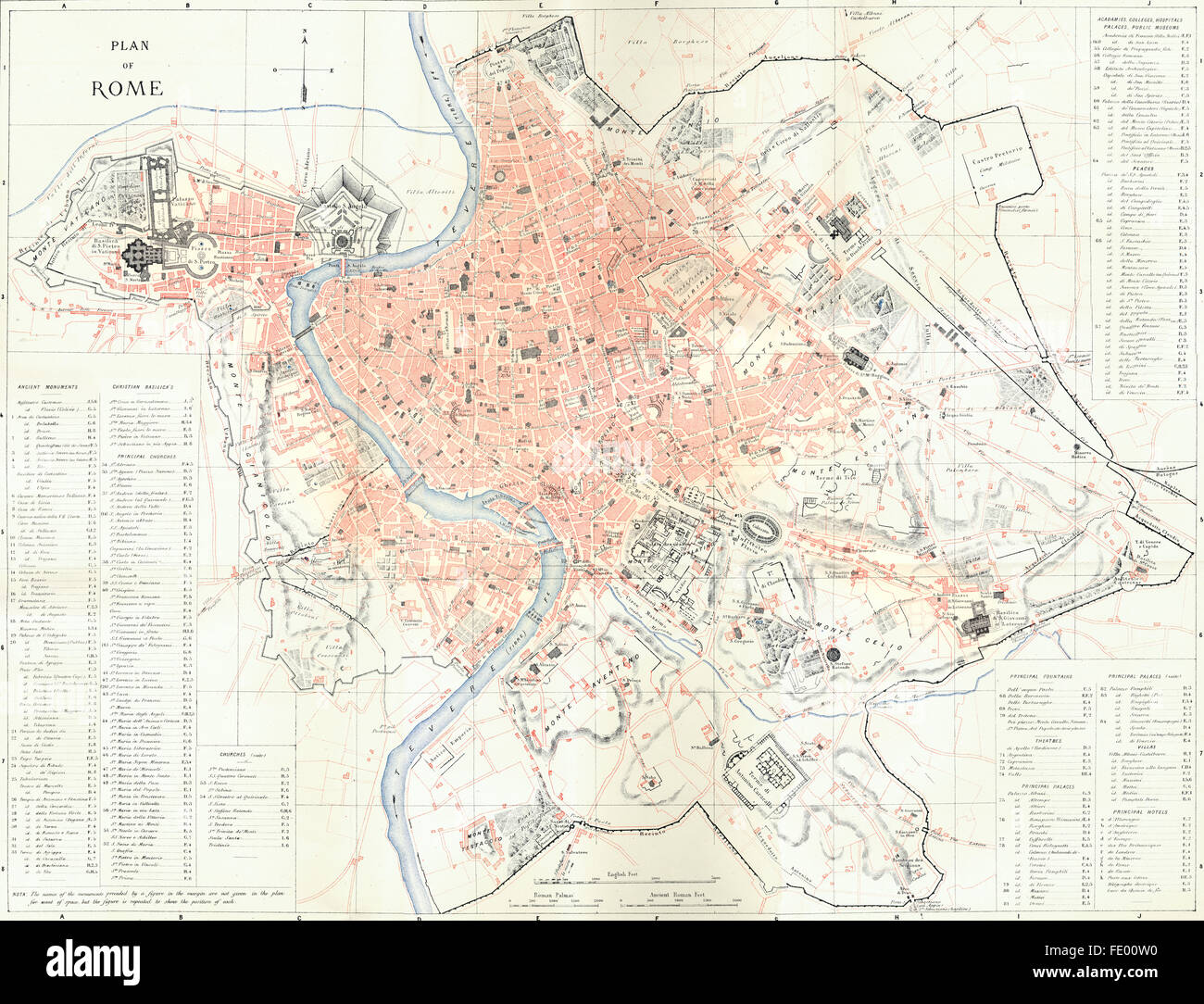 Map of rome engraving hi-res stock photography and images - Alamy