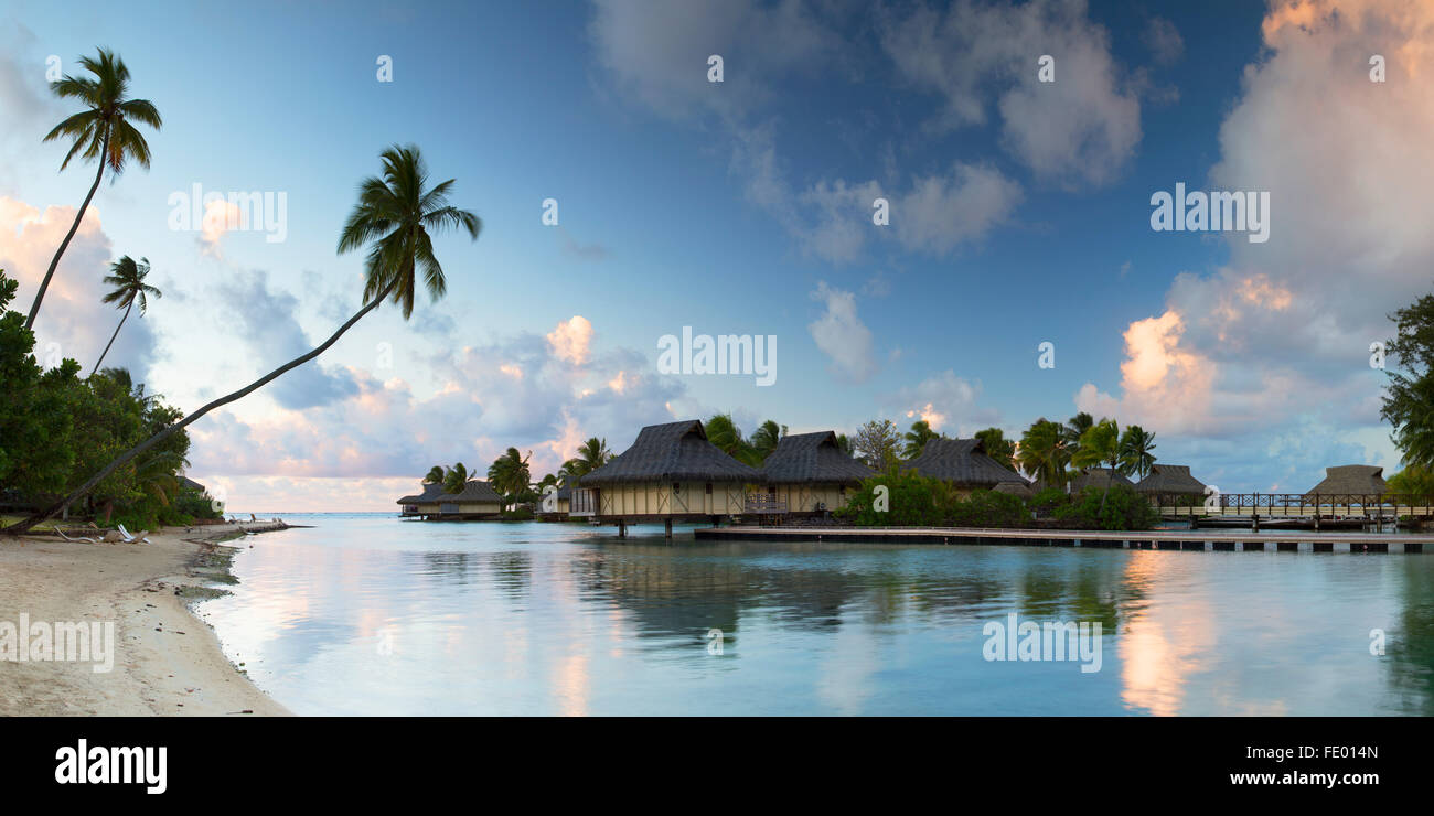 Overwater bungalows of Intercontinental Mo'orea Resort, Hauru Point ...