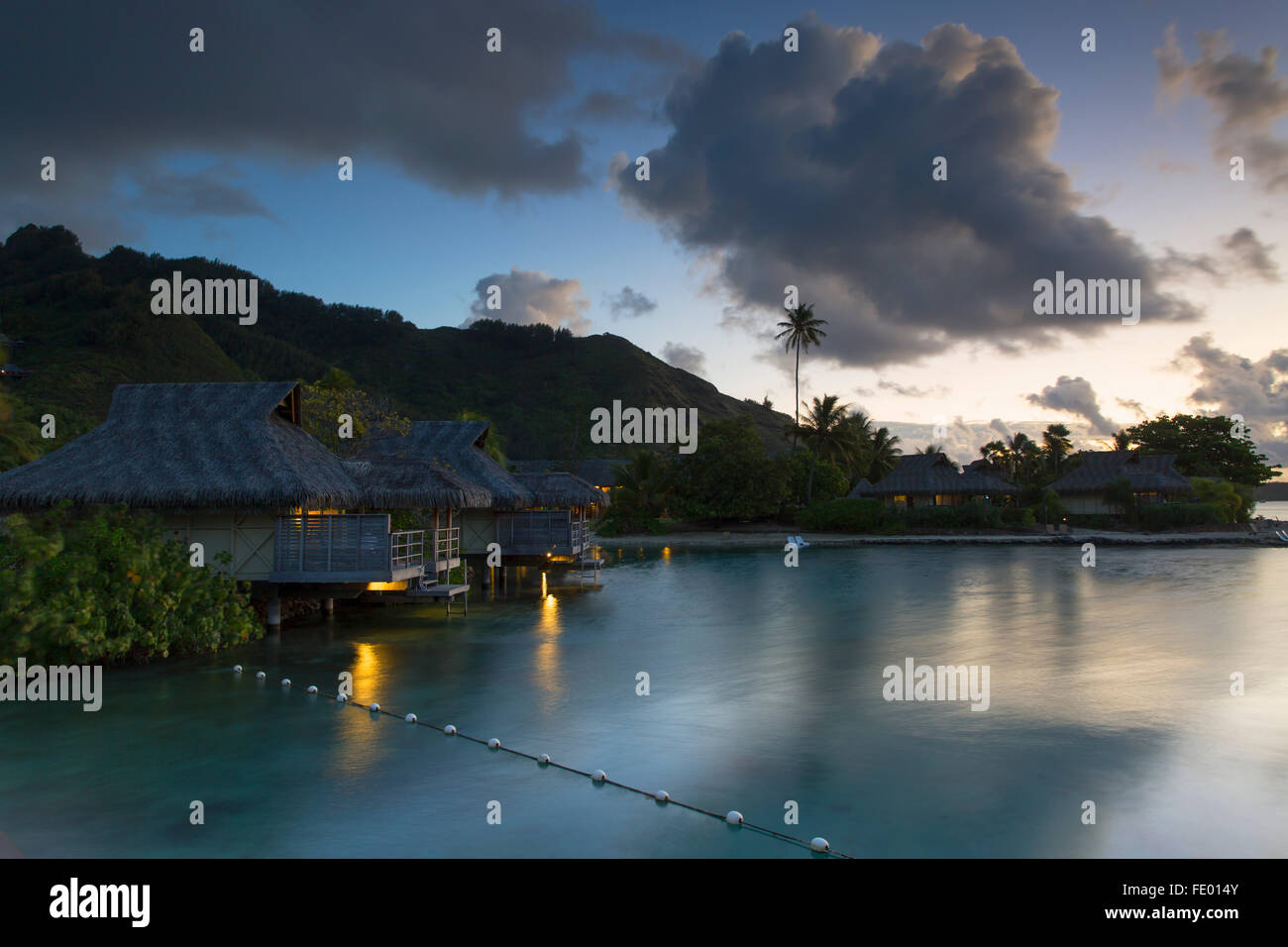 Overwater bungalows of Intercontinental Mo'orea Resort, Hauru Point ...