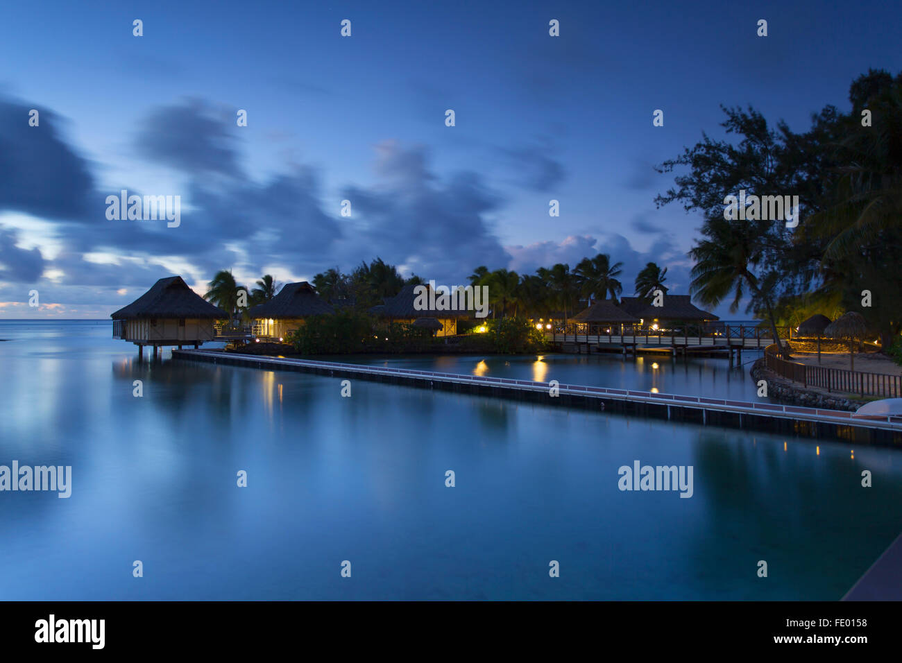 Overwater bungalows of Intercontinental Mo'orea Resort, Hauru Point ...