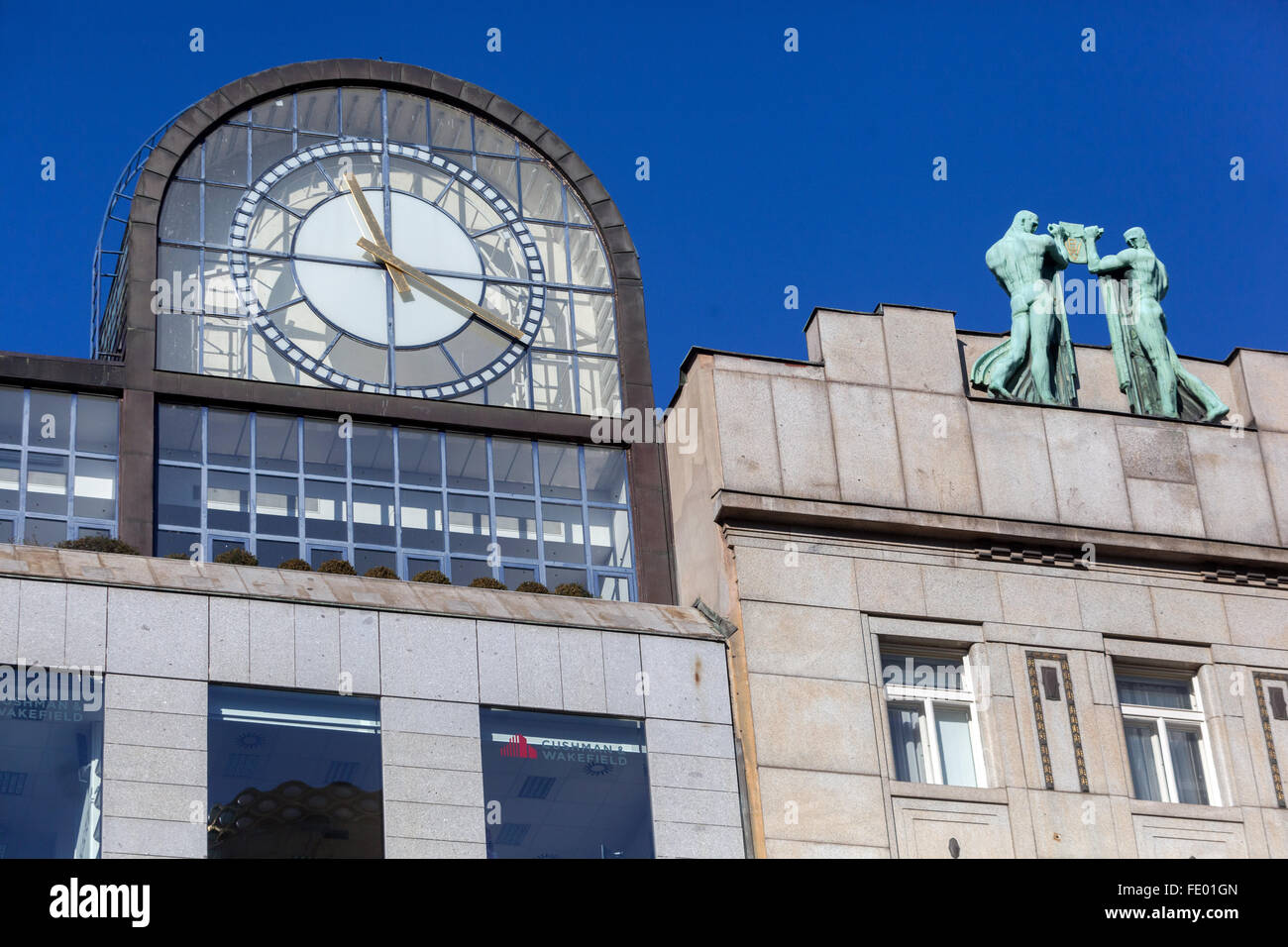 Prague clock on the building by architect Alena Sramkova and Art ...