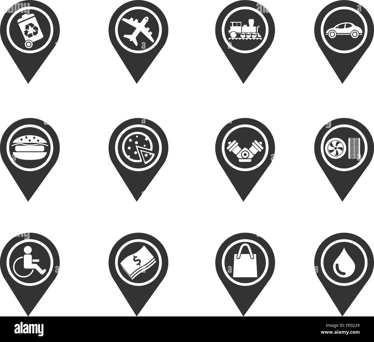 map pointer symbols Stock Vector Image & Art - Alamy
