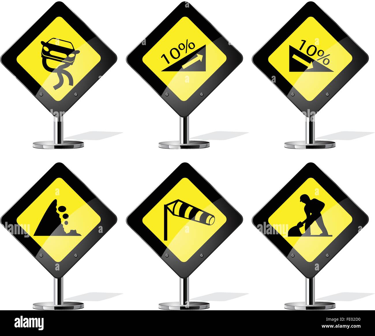 Side wind road sign warning hi-res stock photography and images - Alamy
