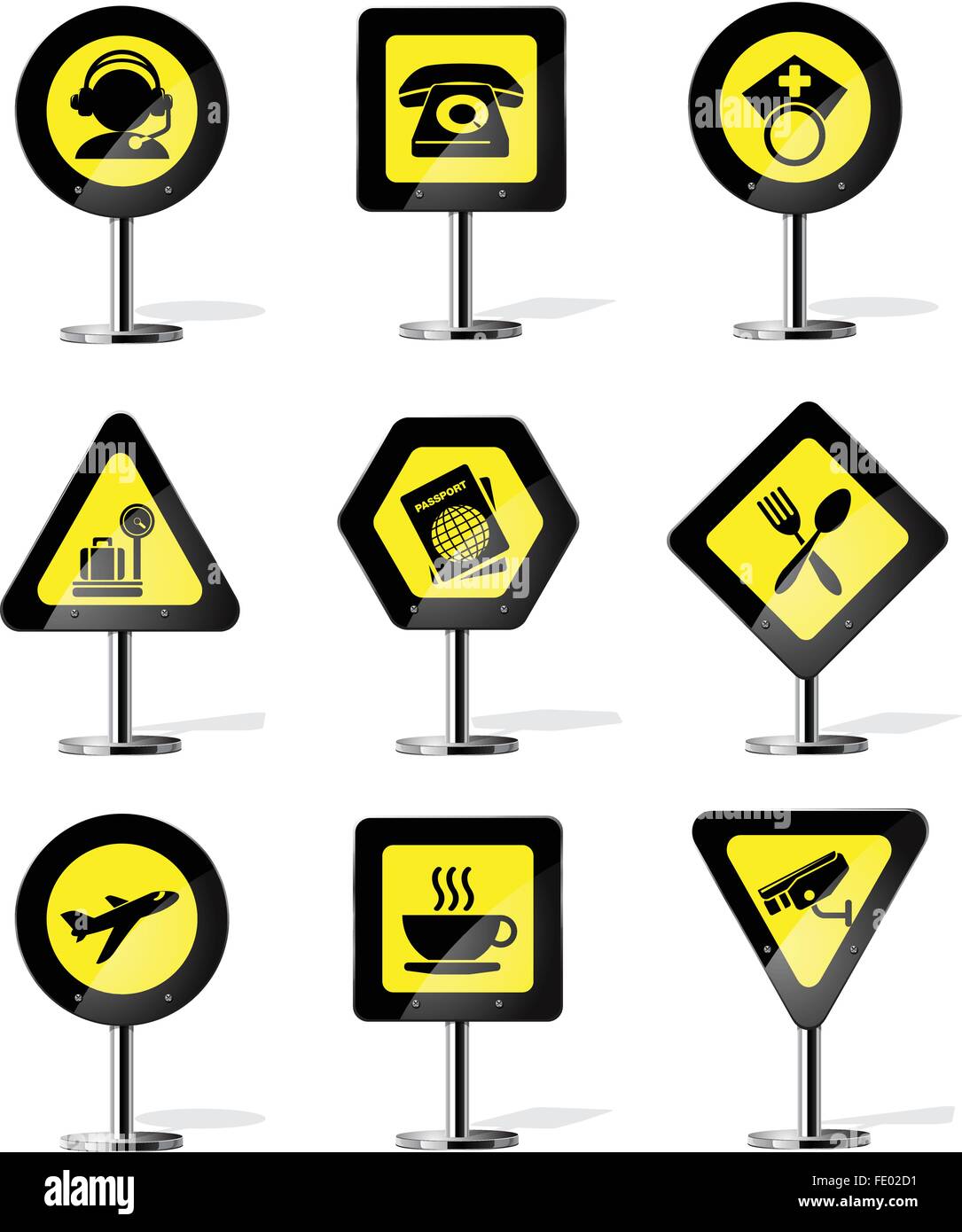 Road Sign Icons Stock Vector Image & Art - Alamy