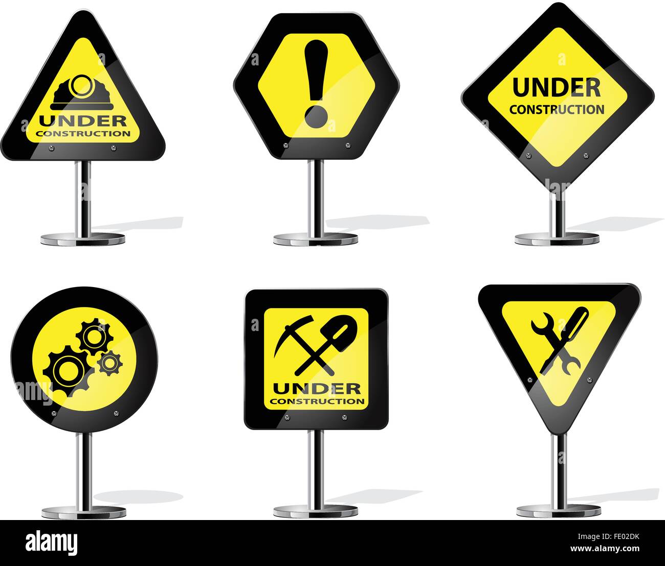 Large Yellow Warning Sign Stock Vector Images - Alamy