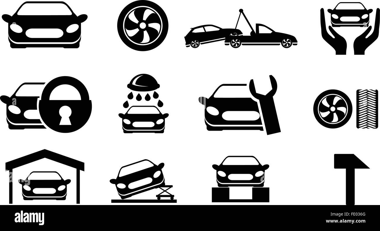 Car service maintenance icon set Stock Vector Image & Art - Alamy