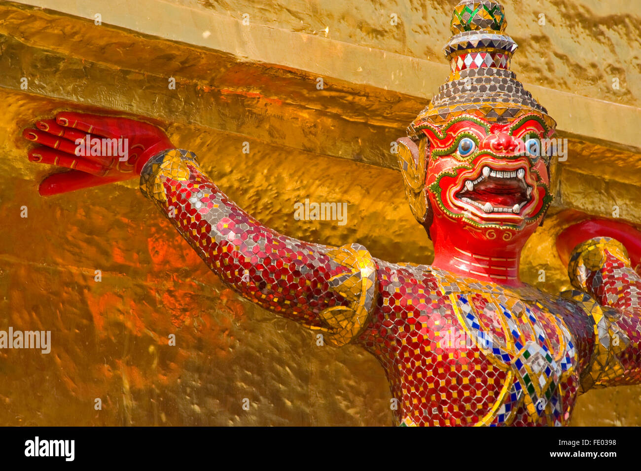 Guardian monkey-dragon in the Grand Palace, Bangkok, Thailand Stock ...