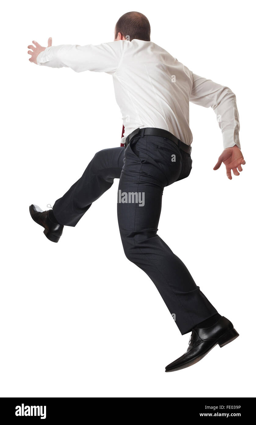 running man on white background Stock Photo - Alamy