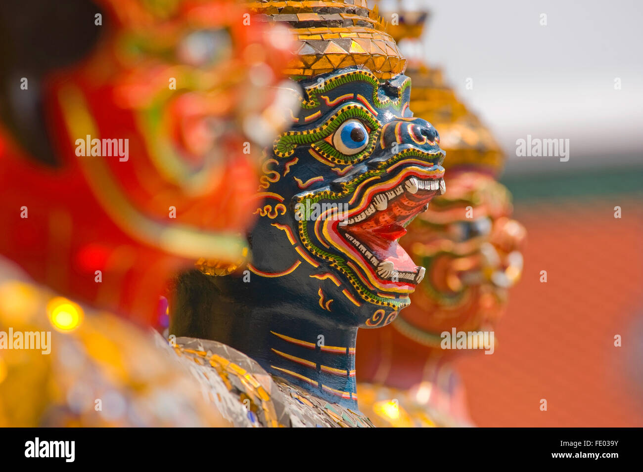 Mythical guardian creatures in the Royal Palace, Bangkok, Thailand ...