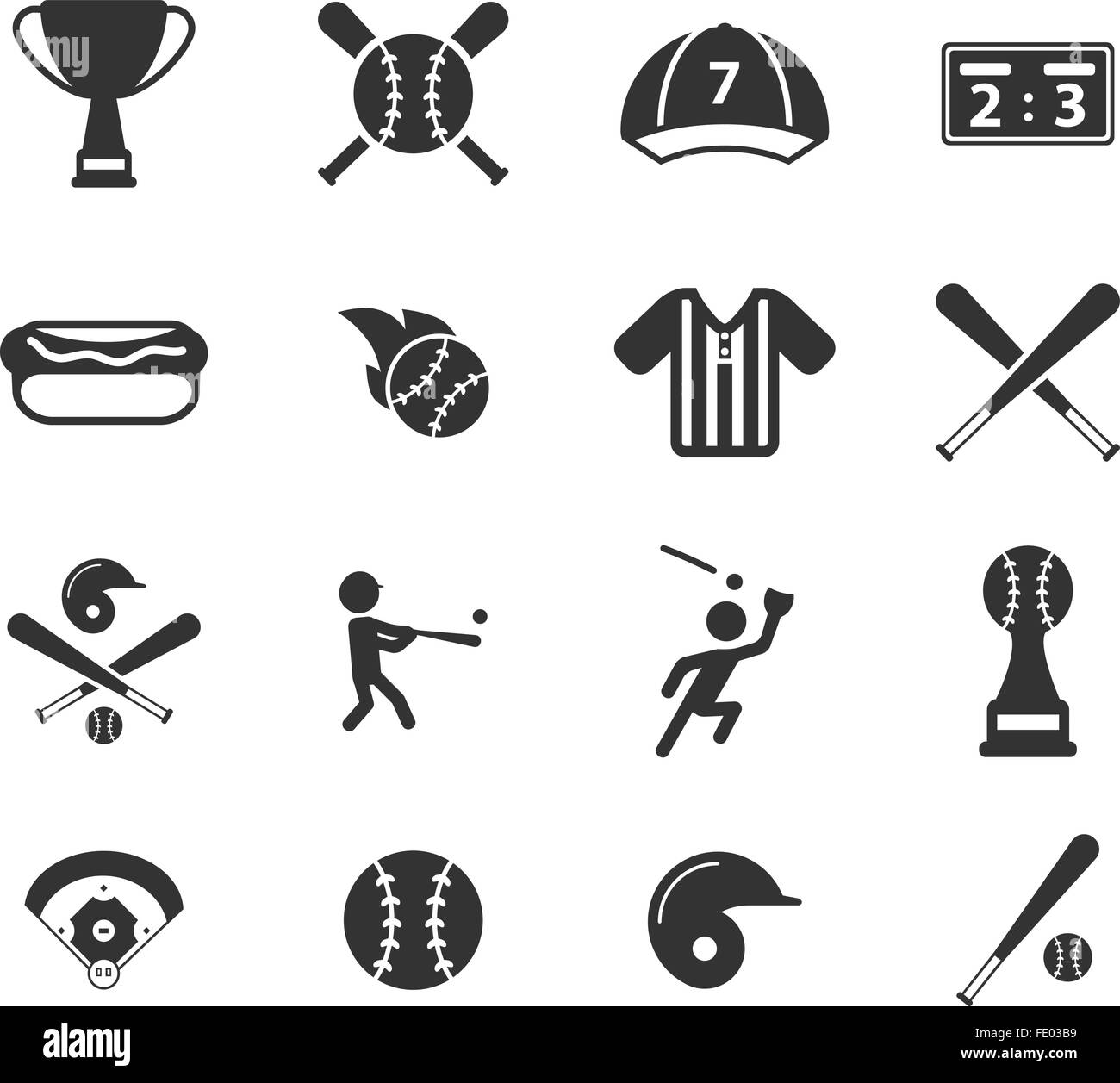 Baseball simply icons Stock Vector Image & Art - Alamy