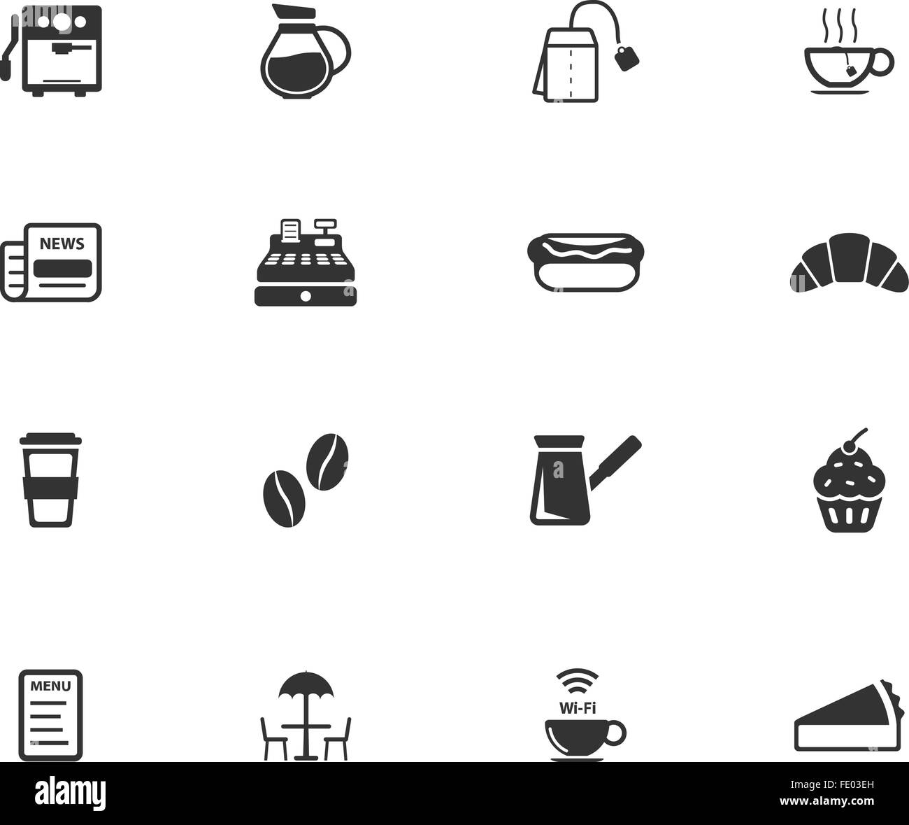 Cafe simply icons Stock Vector Image & Art - Alamy
