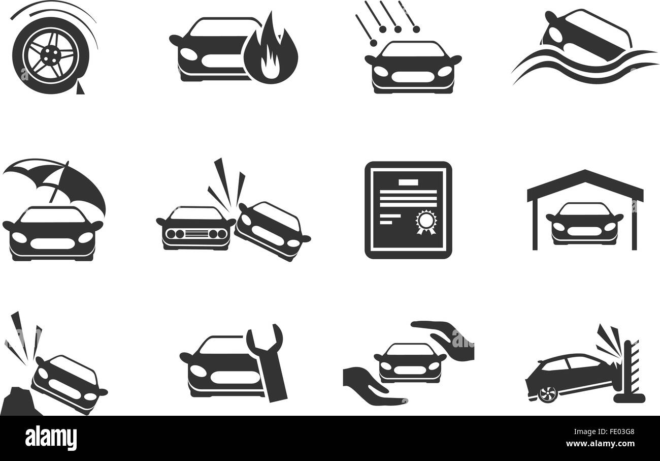 Car Insurance Icons Stock Vector Image & Art - Alamy