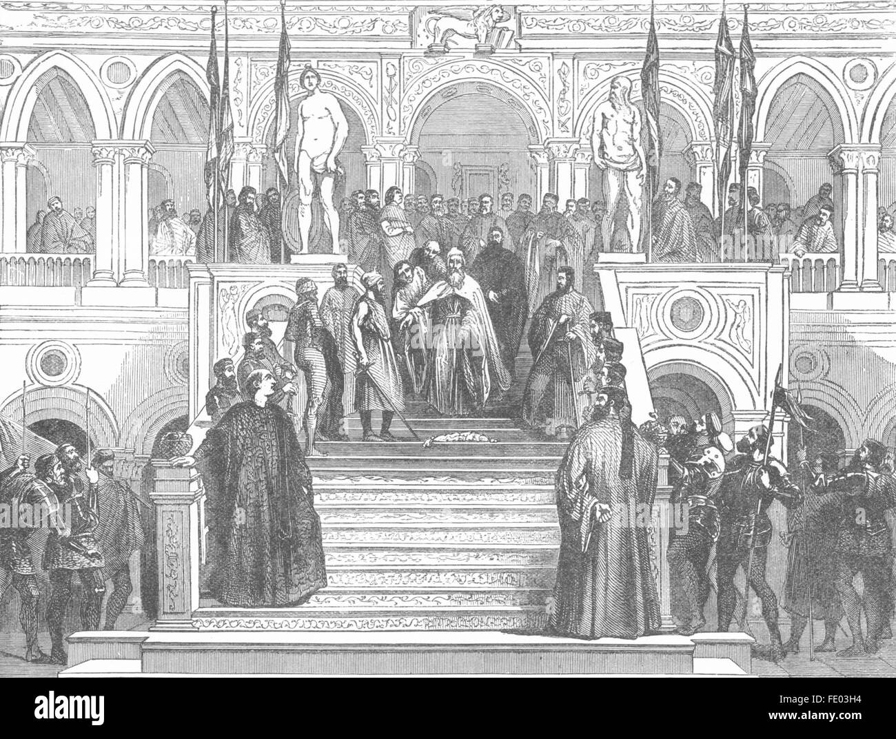VENICE: Execution of Marino Faliero, 17th 1355, antique print 1880 ...