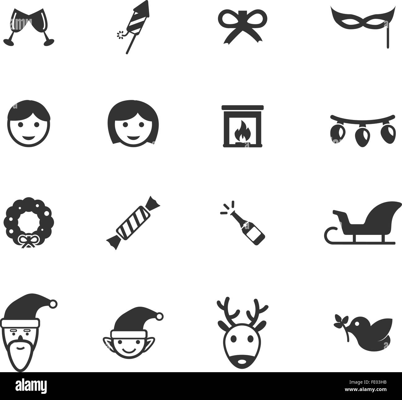 Christmas simply icons Stock Vector Image & Art - Alamy