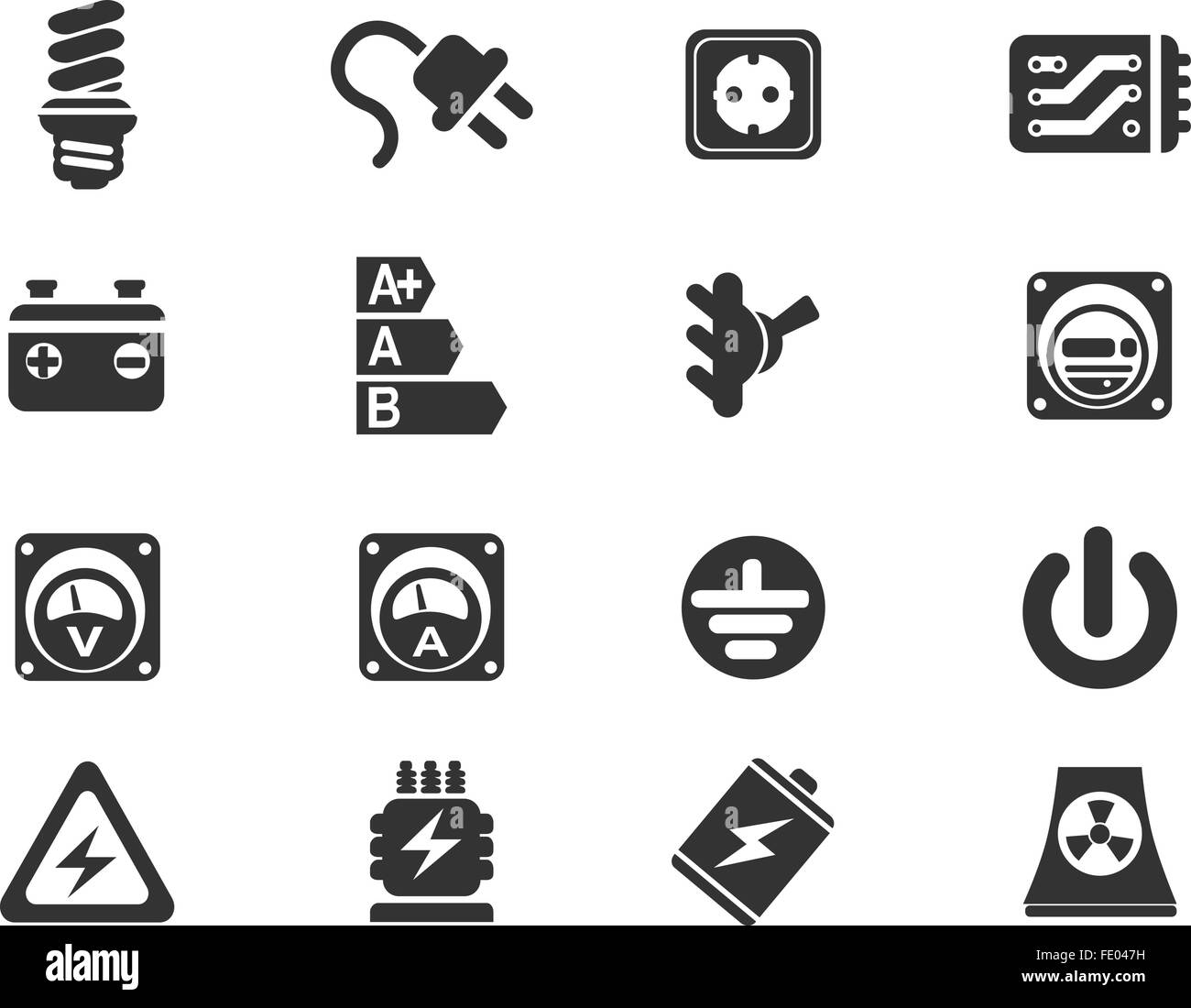 Electricity simply icons Stock Vector Image & Art - Alamy